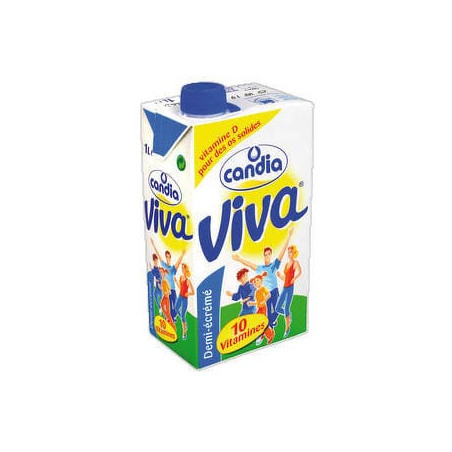 Lait Demi Ecrémé Candia Viva - 1L